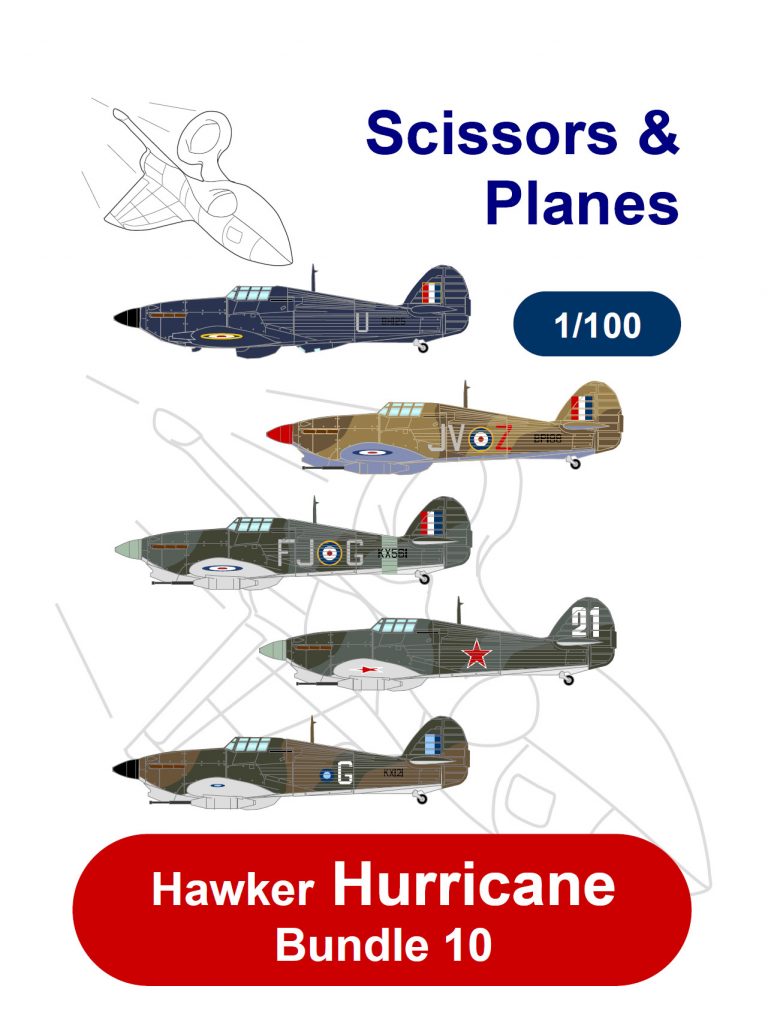 1/100 snp Hawker Hurricane Bundle 10 Paper model - EcardModels