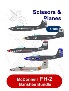 1/100 snp McDonnell F2H Banshee Bundle Paper model - EcardModels