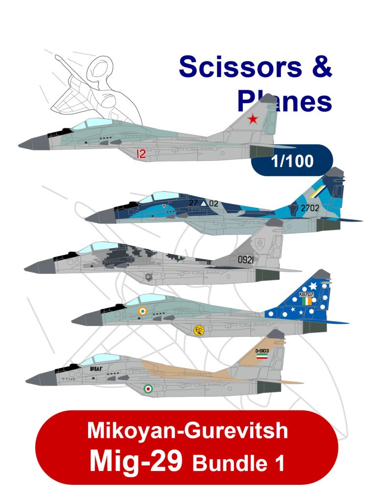 1/100 snp Mikoyan-Gurevitsh Mig-29 Bundle 1 Paper Model - EcardModels