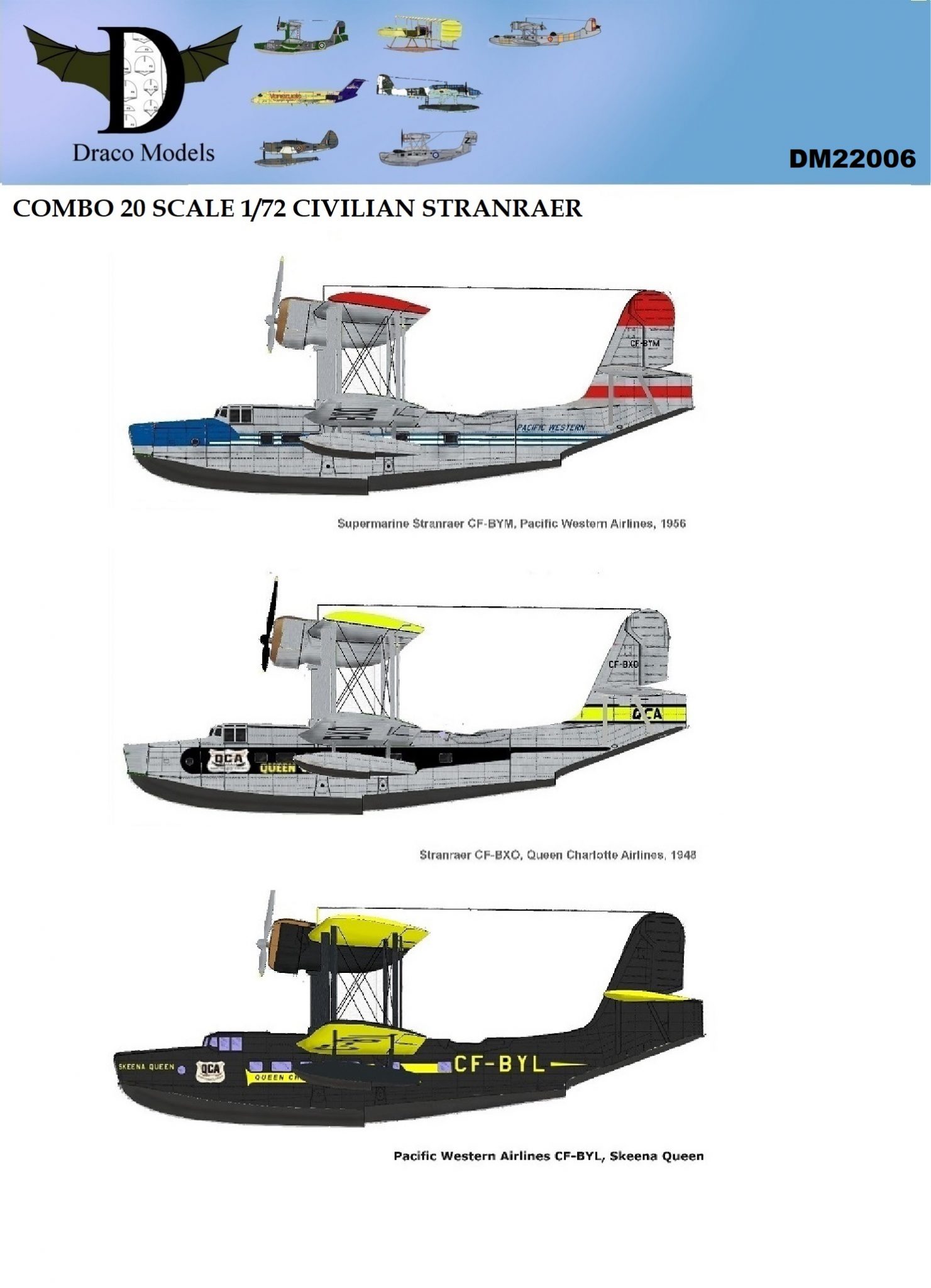1:72 Supermarine Stranraer Civilian Combo Paper Model - EcardModels