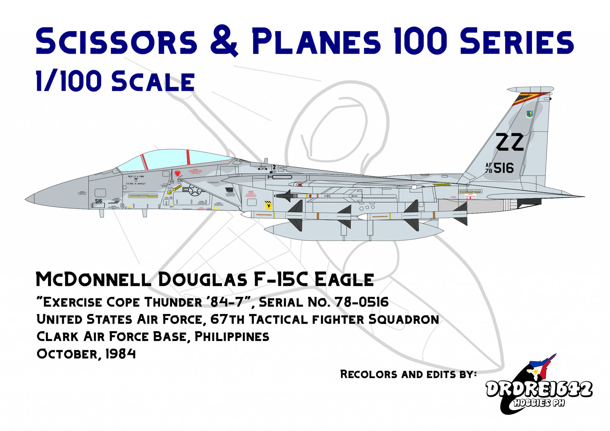 1/100 scale F-15C Eagle “18th Wing Heritage, 1979-2023” Bundle ...