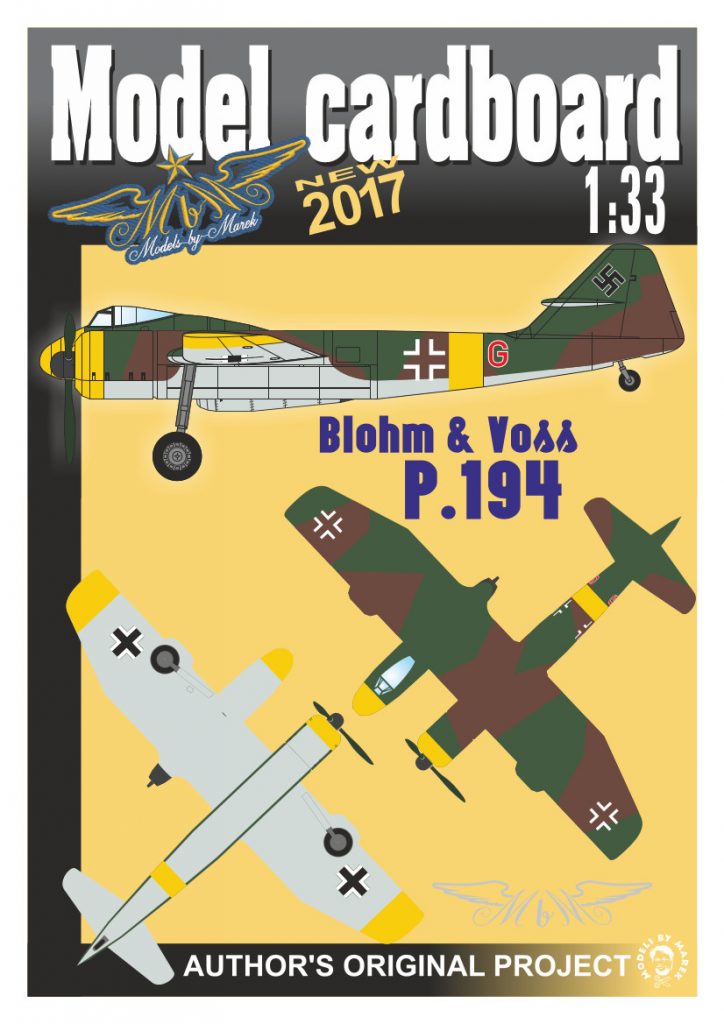 1/33 Blohm and Voss P194 - Luftwaffe Red G - Paper Model - EcardModels
