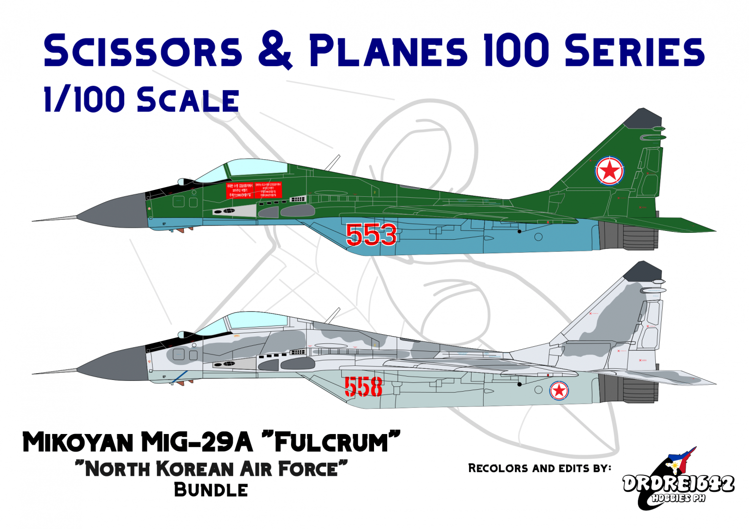 1/100 Scale MiG-29A Fulcrum "North Korean Air Force" Bundle Paper Model ...