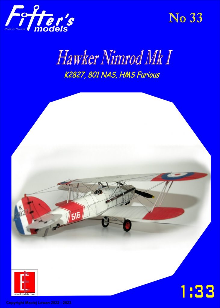 1/33 Hawker Nimrod Mk I 516 Paper Model - EcardModels