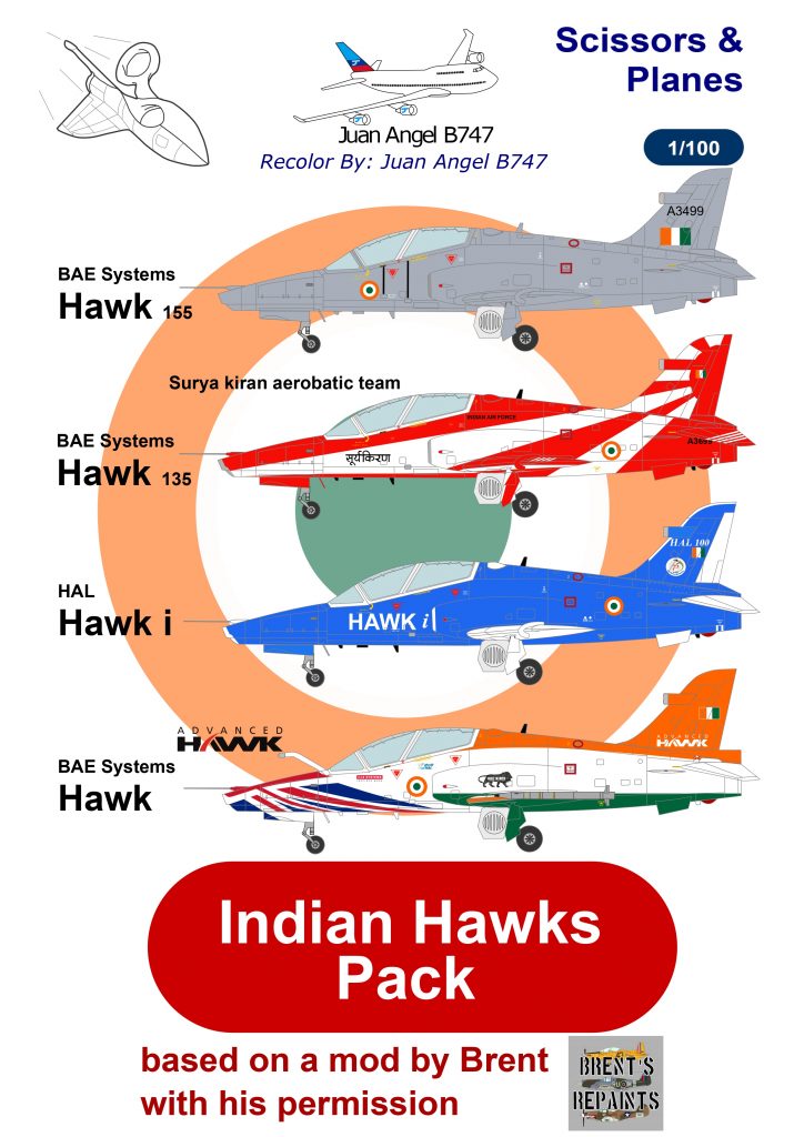 1/100 Indian BAE Hawk Pack - EcardModels