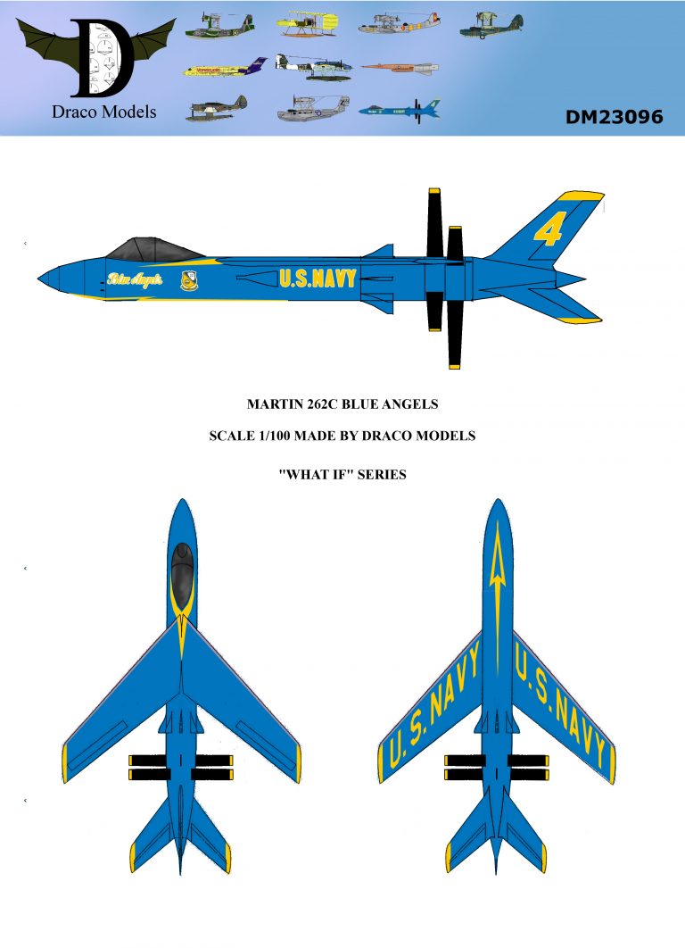 1:100 Martin 262C Blue Angels Paper Model - EcardModels