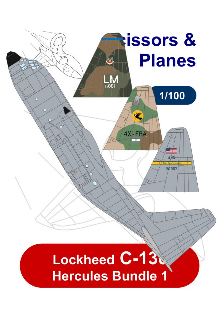 1/100 snp Lockheed C-130 Hercules Bundle 1 Paper model - EcardModels