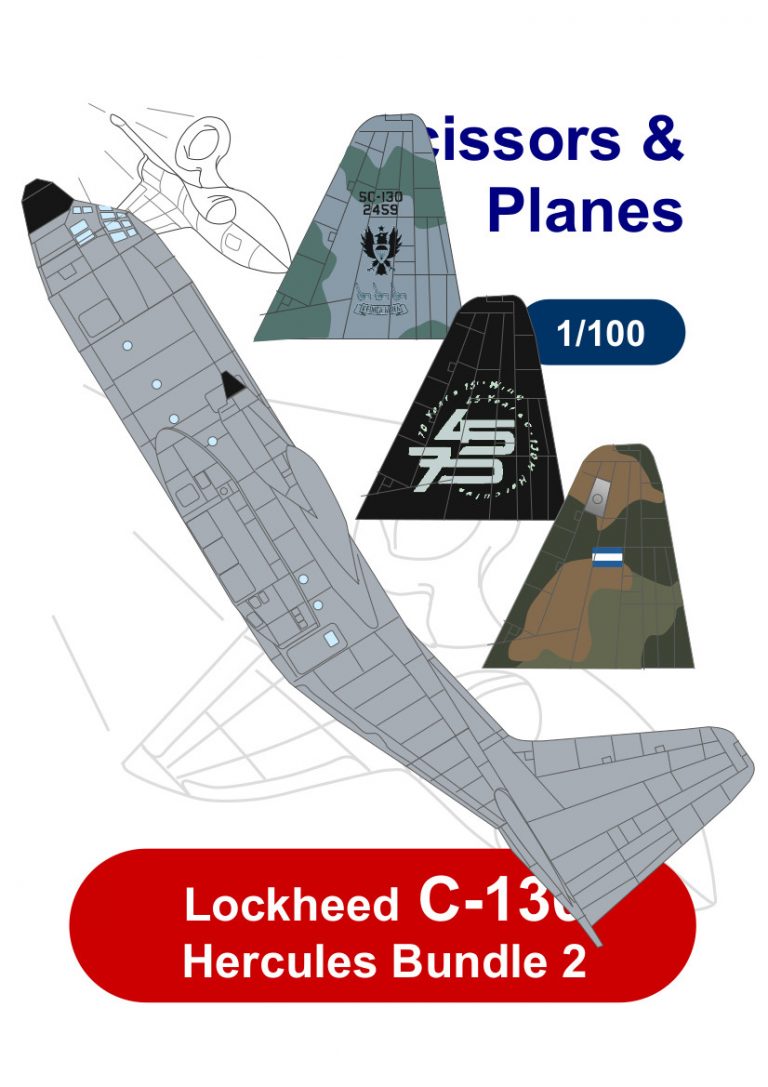 1/100 snp Lockheed C-130 Hercules Bundle 2 Paper model - EcardModels