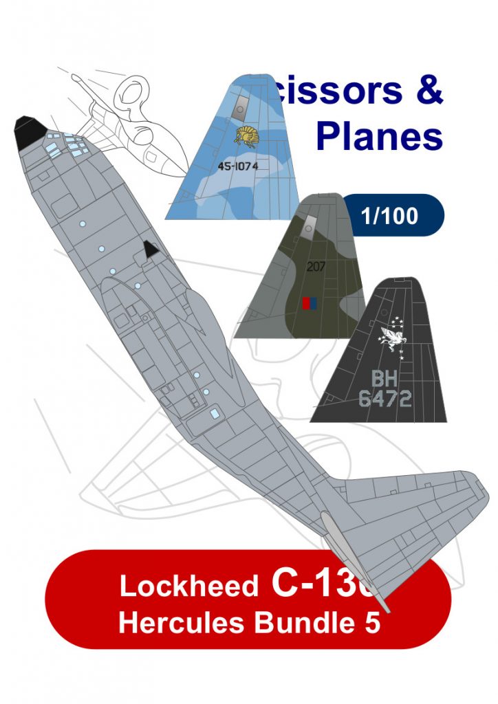 1/100 snp Lockheed C-130 Hercules Bundle 5 Paper model - EcardModels