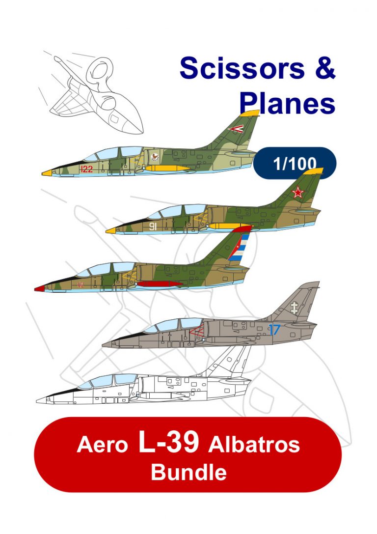 1/100 snp Aero L-39 Albatros Bundle Paper model - EcardModels