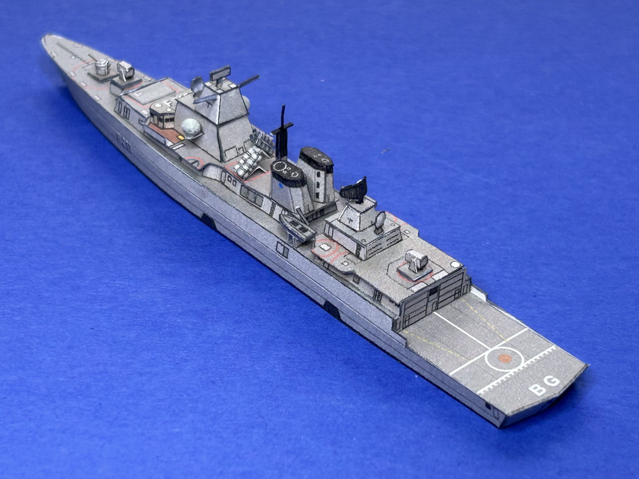 1/1250 German frigate BRANDENBURG with three sister ships, Paper Model ...
