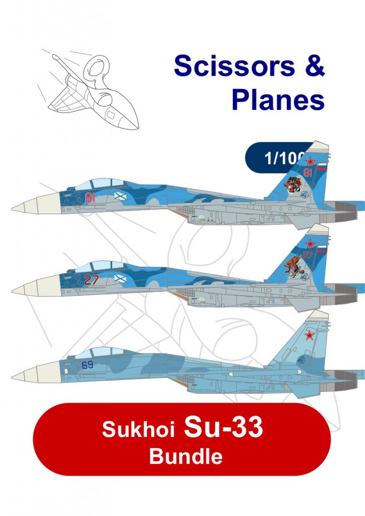 1/100 snp Sukhoi SU-33 Bundle Paper model - EcardModels