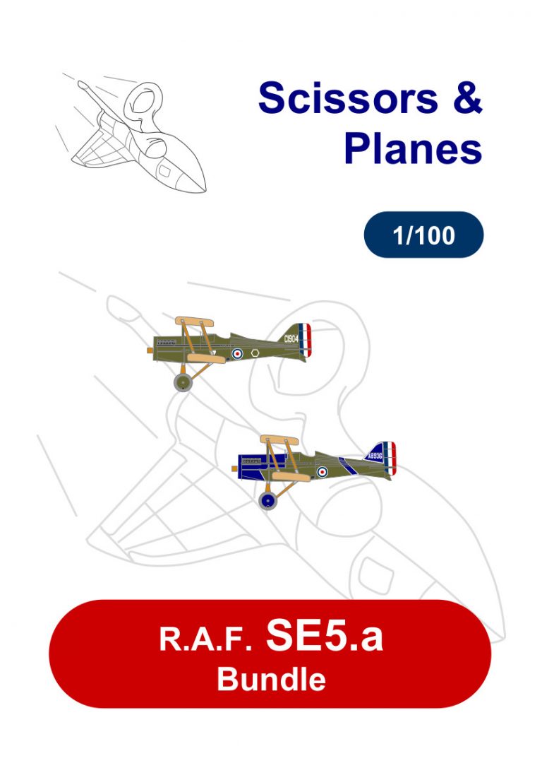 1/100 snp R.A.F. SE5a Bundle Paper Model - EcardModels