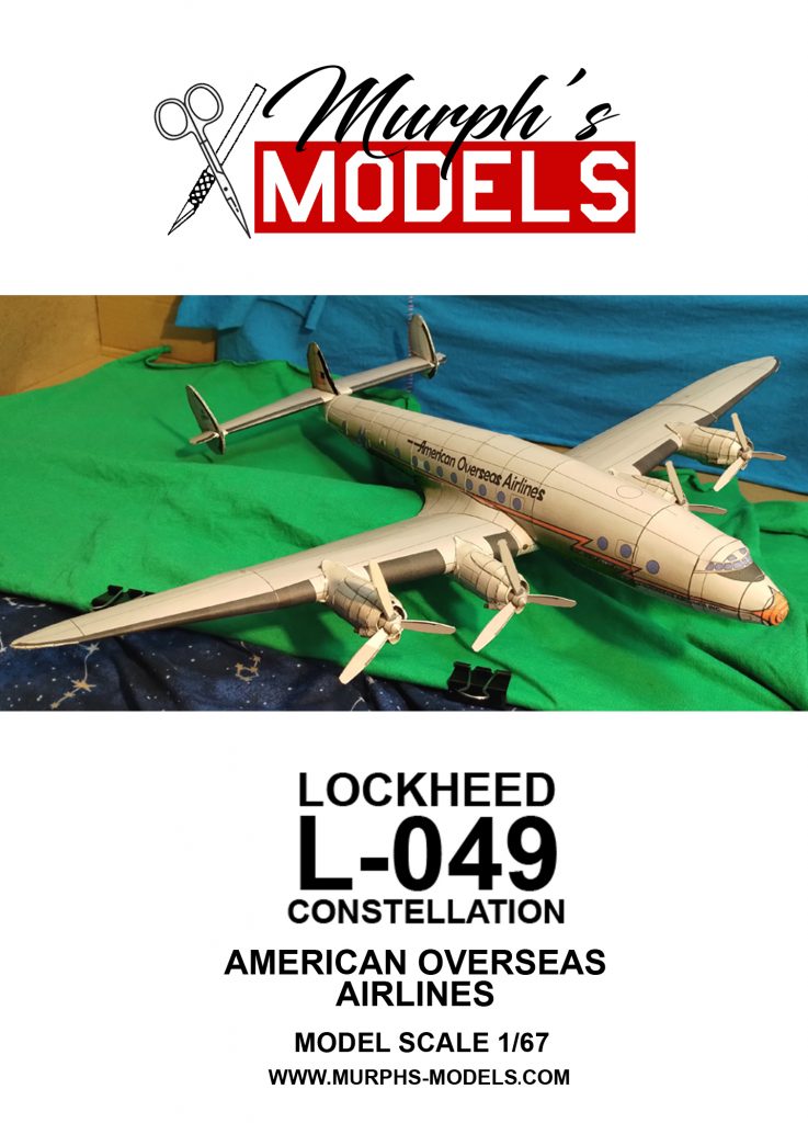1/67 Lockheed L-049 Constellation American Overseas Airlines Paper ...