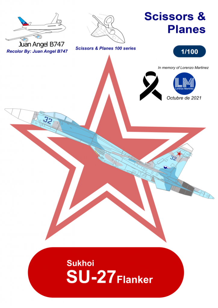 1/100 Sukhoi SU-27 Flanker B Air Defense of Belarus Paper Model ...