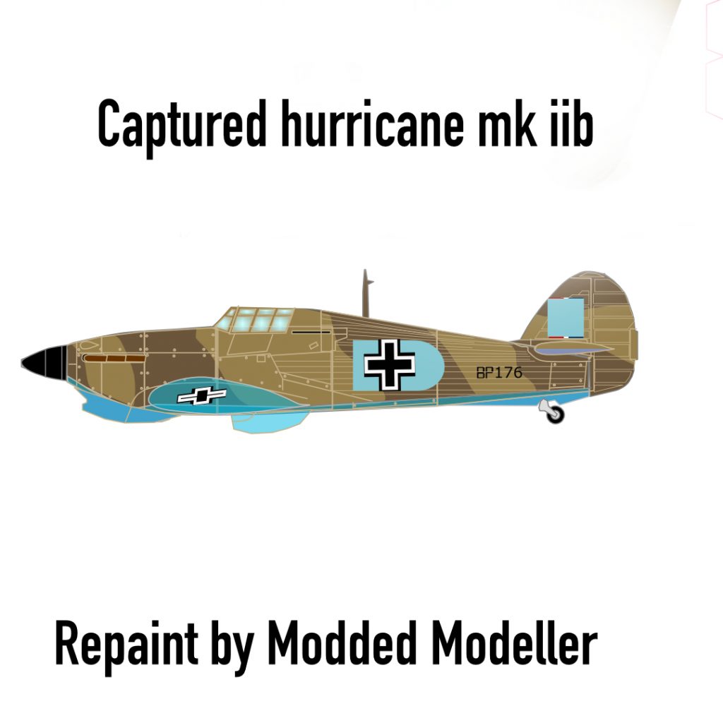 1/100 Captured Hurricane Mk IIb trop Paper Model - EcardModels