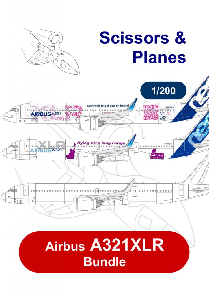 1/200 snp Airbus A321XLR Bundle Paper model - EcardModels