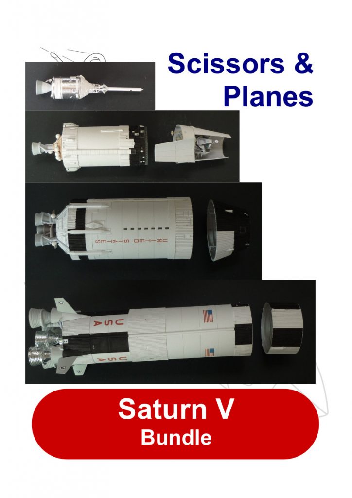 1/142 snp Detailed Saturn V Rocket Paper Model - EcardModels