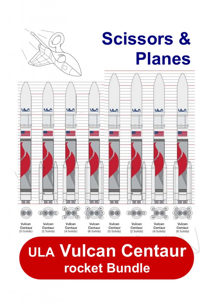1/300 snp Vulcan Centaur rocket Bundle Paper model - EcardModels