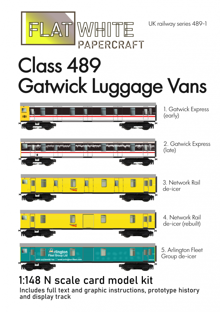 1:148 scale Class 489 Gatwick Luggage Vans set Paper Model - EcardModels