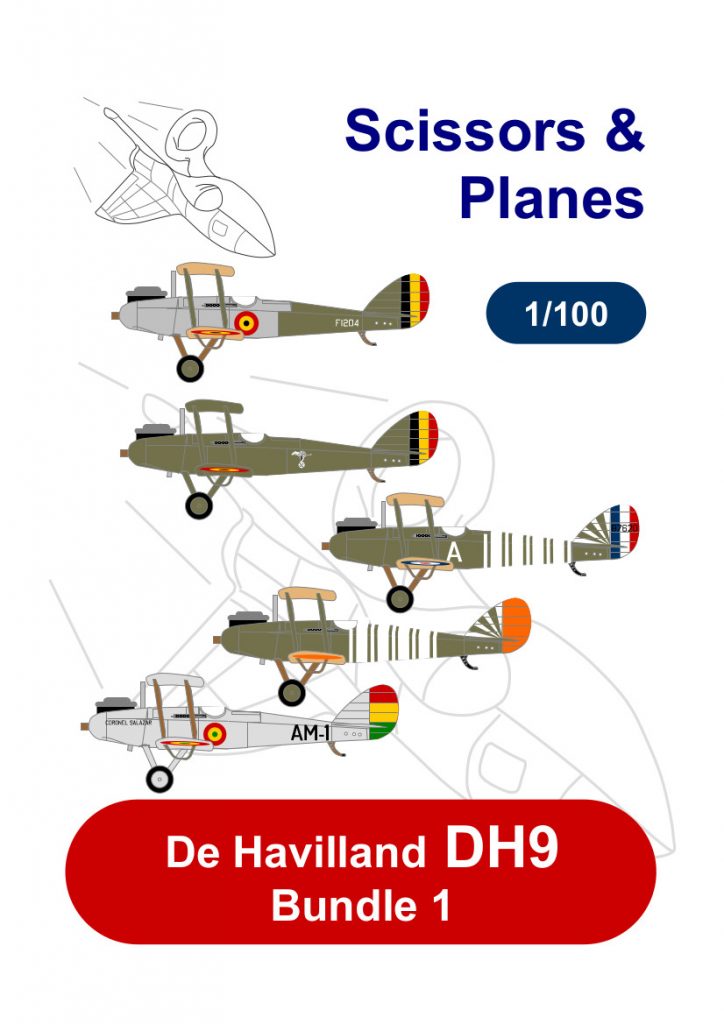 1/100 snp de Havilland DH9 Bundle 1 Paper Model - EcardModels