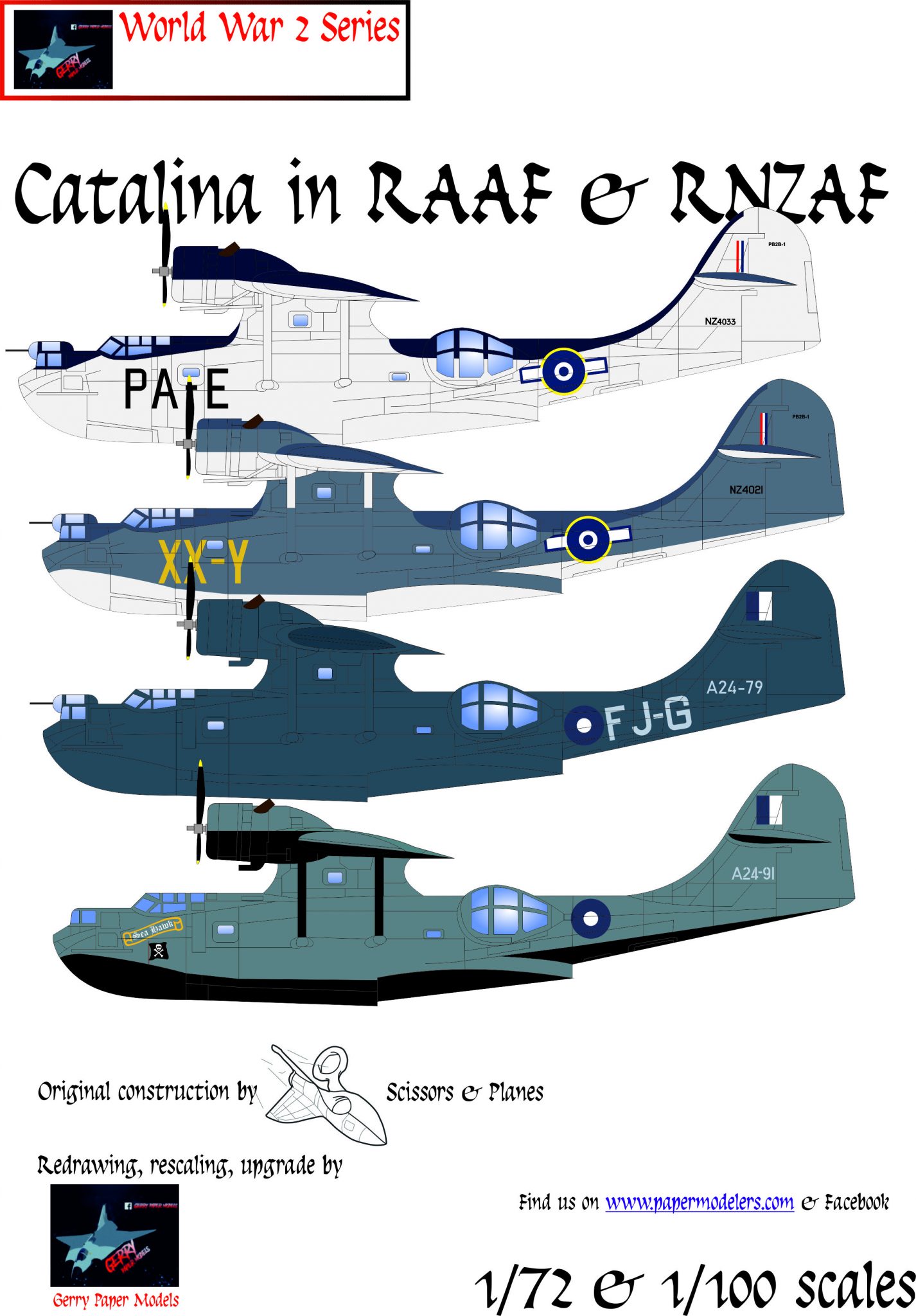 1/72 and 1/100 Consolidated Catalina in RAAF & RNZAF service (4) Kit ...