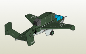 1/50 Heinkel He-162 Volksjäger Paper Model - EcardModels
