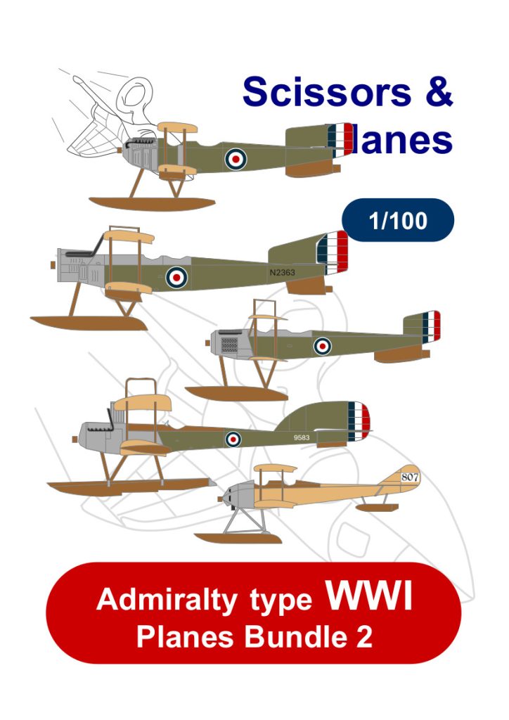 1/100 snp Admiralty type WWI Bundle 2 Paper Model - EcardModels