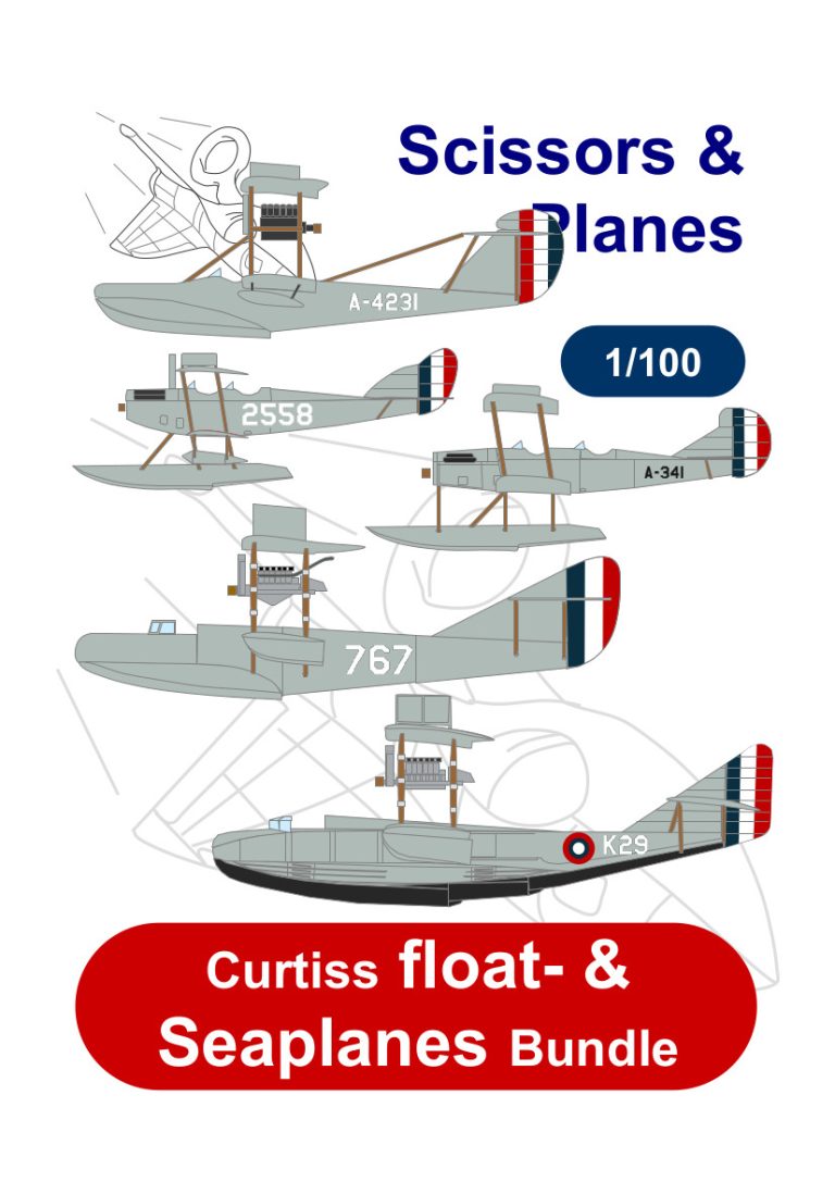 1/100 snp Curtiss Flying boats and floatplane WWI Bundle Paper Model ...