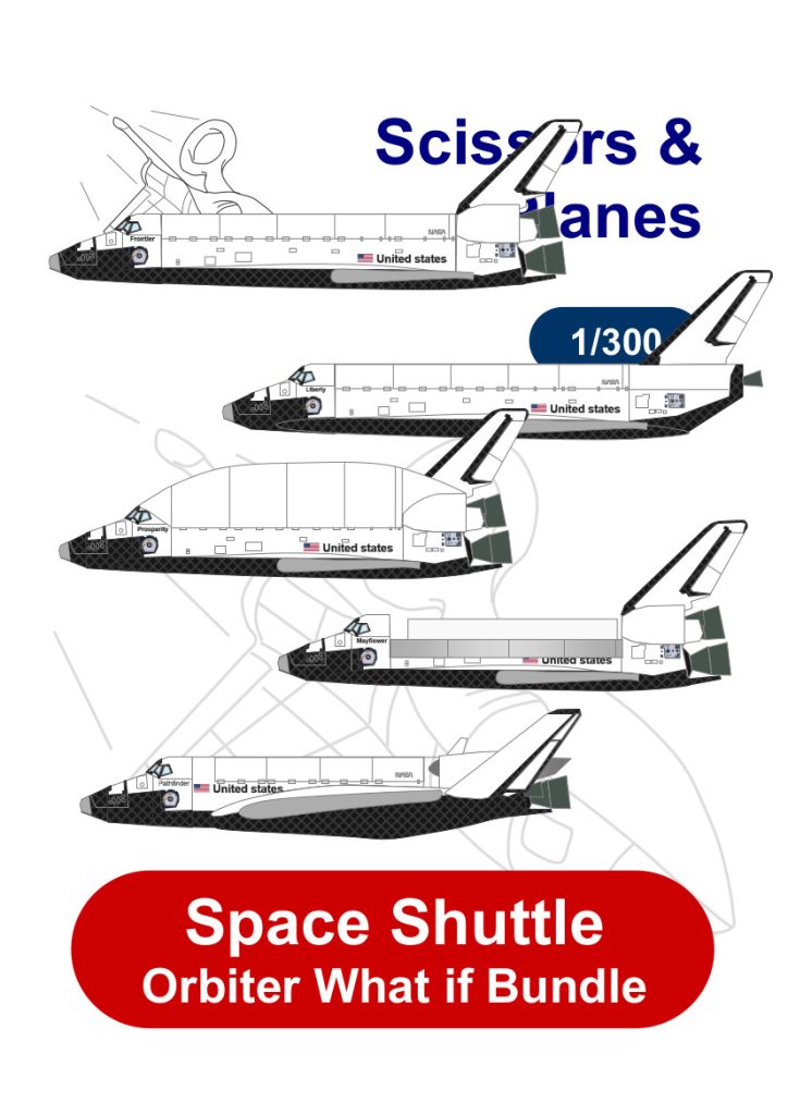 1/300 snp Space Shuttle bundle What-if Paper model - EcardModels