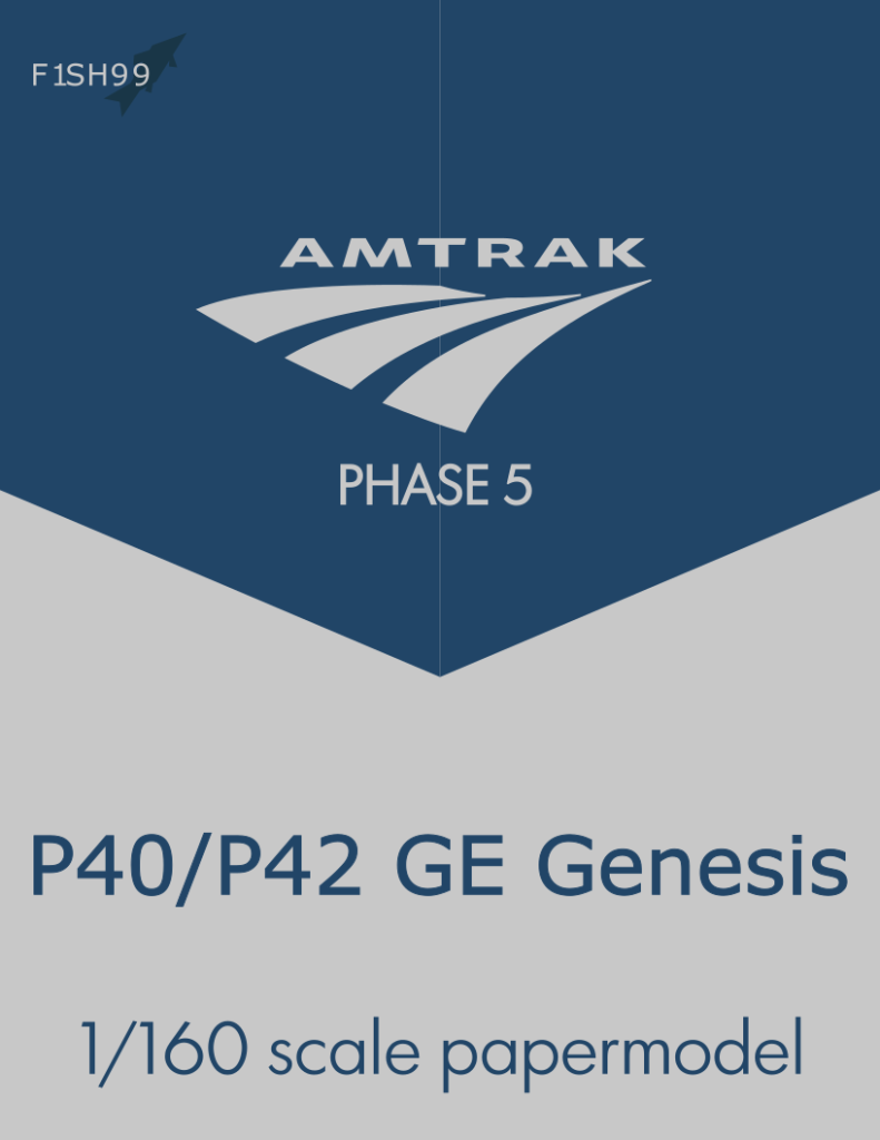 1/160 GE Genesis Locomotive Amtrak Phase V Paper Model - EcardModels
