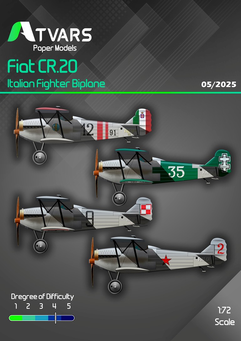 1/72 Fiat CR-20 Bundle Paper Model - EcardModels