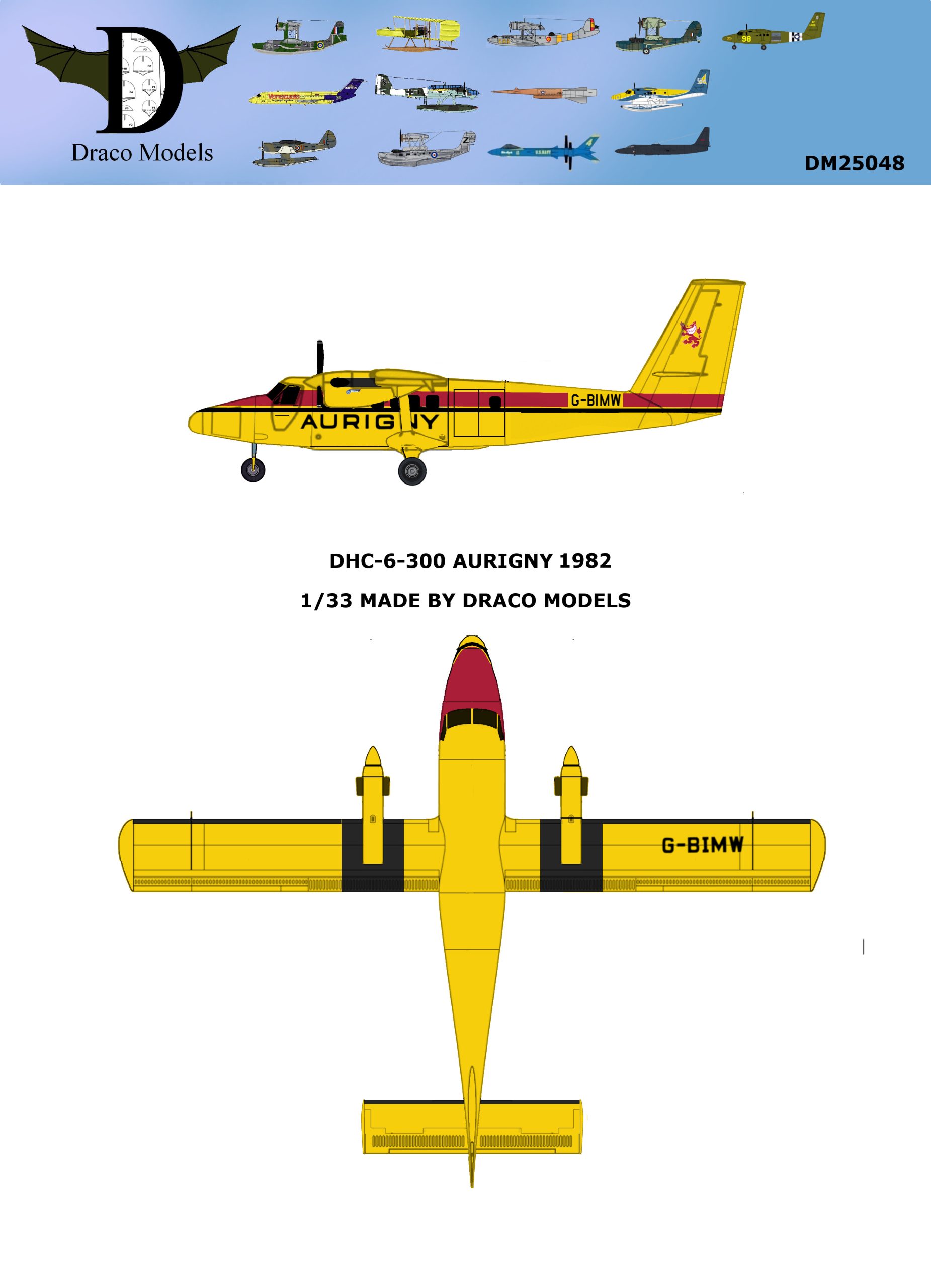 1/33 DHC-6 AURIGNY Paper Model - EcardModels