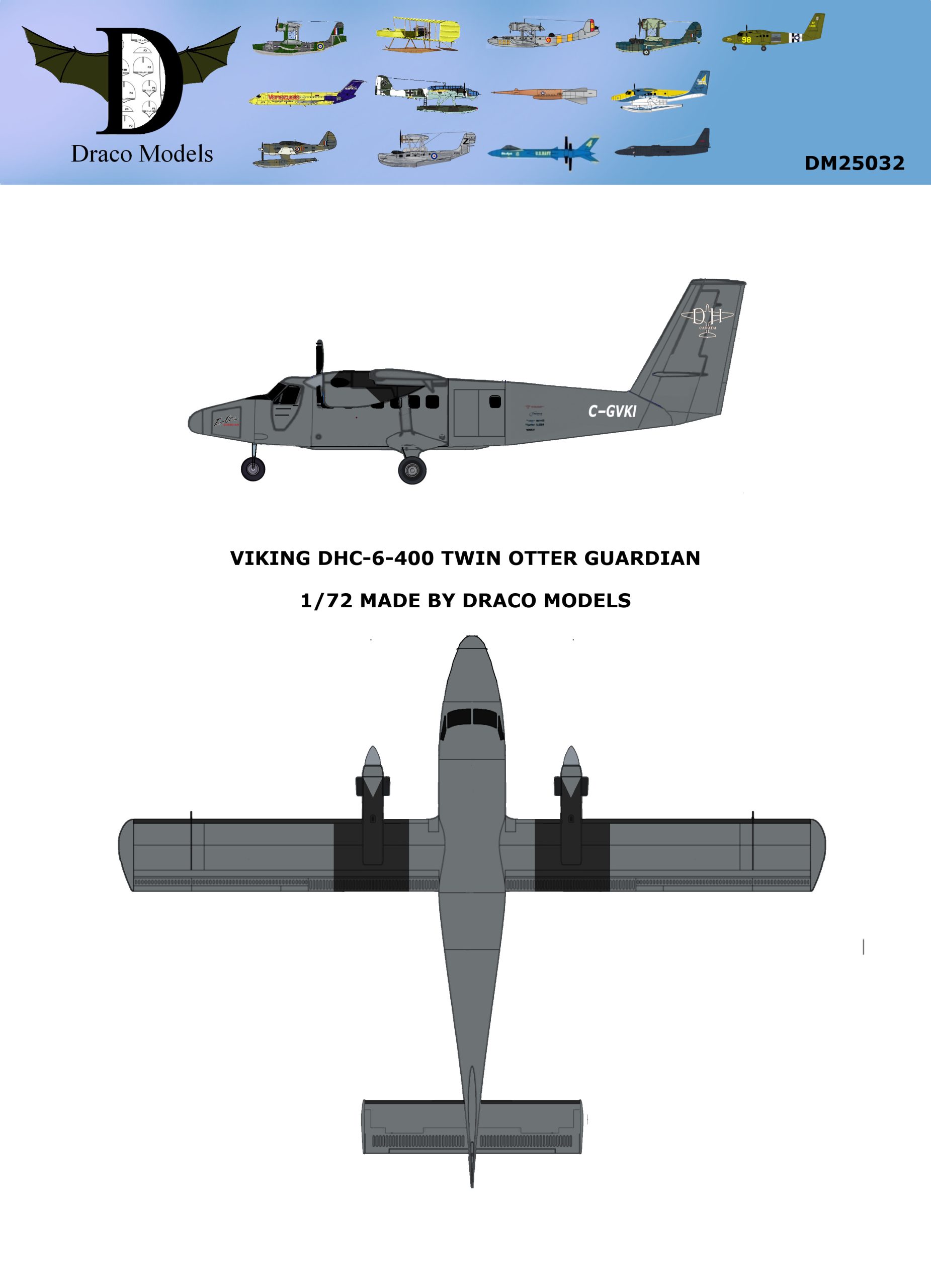 1/72 DHC-6 GUARDIAN Paper Model - EcardModels