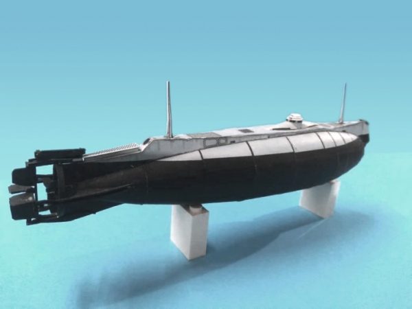 1/50 USS Holland SS1 US NAVY Submarine - Paper Model - EcardModels